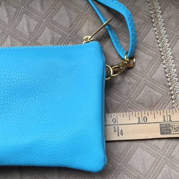 Bags | Crossbody Turquoise Blue Bag Zipper Top Opens To Lots Of Storage ...